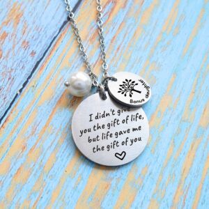 Stepdaughter Gift - I Didn't Give You the Gift of Life But Life Gave Me the Gift of You - Family Tree Pendant Necklace Step Daughter Gifts from Stepmom or Stepdad