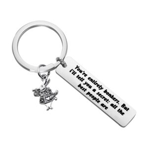 fotap you're entirely bonkers keychain alice inspire gift mad hatter jewelry