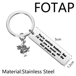 FOTAP You're Entirely Bonkers Keychain Alice Inspire Gift Mad Hatter Jewelry