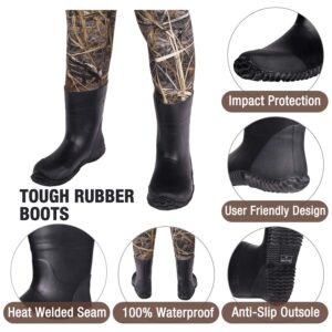 HISEA Kids Chest Waders for Toddler & Children Neoprene Youth Duck Hunting Waders for Kids Boys Girls with Insulated Boots