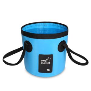 ainaan multifunctional collapsible portable travel outdoor wash basin folding bucket water storage bag for camping hiking travel fishing caravan washing (blue