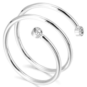 jude jewelers stainless steel braided warp wave stacking promise statement cocktail party ring (silver, 8)