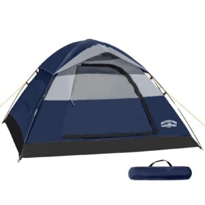 pacific pass 2 person family dome tent with removable rain fly, easy set up for camp backpacking hiking outdoor, 82.7 x 82.7 x 47.2 inches, navy blue