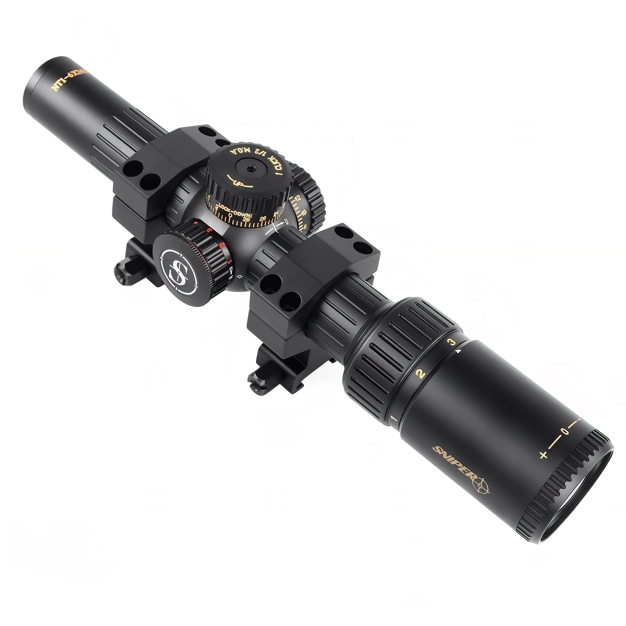 Sniper NT1-6X24GL Riflescope 1-6x24 LPVO Rifle Scope Red/Green Illuminated Reticle