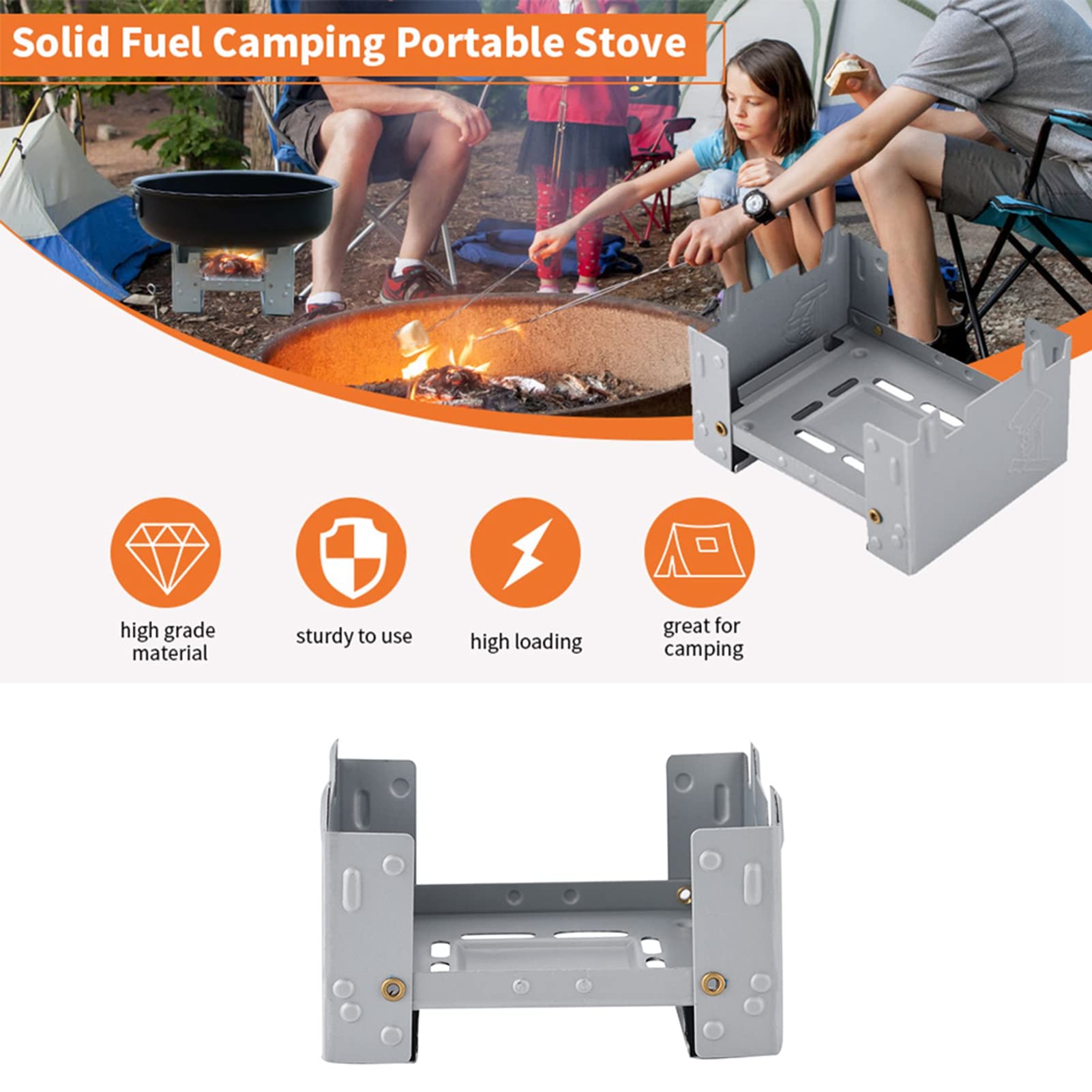 95 x 75mm Camp Fire Tablets Pocket Stove Folding Emergency Camping Stove Solid Fuel Outdoor Portable