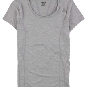 Reebok Womens Poly Marled Basic T-Shirt, Grey, Medium