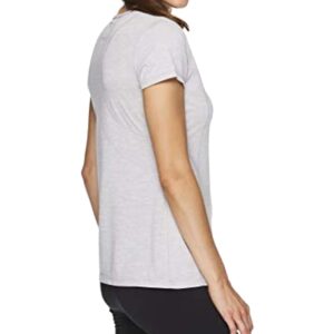 Reebok Womens Poly Marled Basic T-Shirt, Grey, Medium