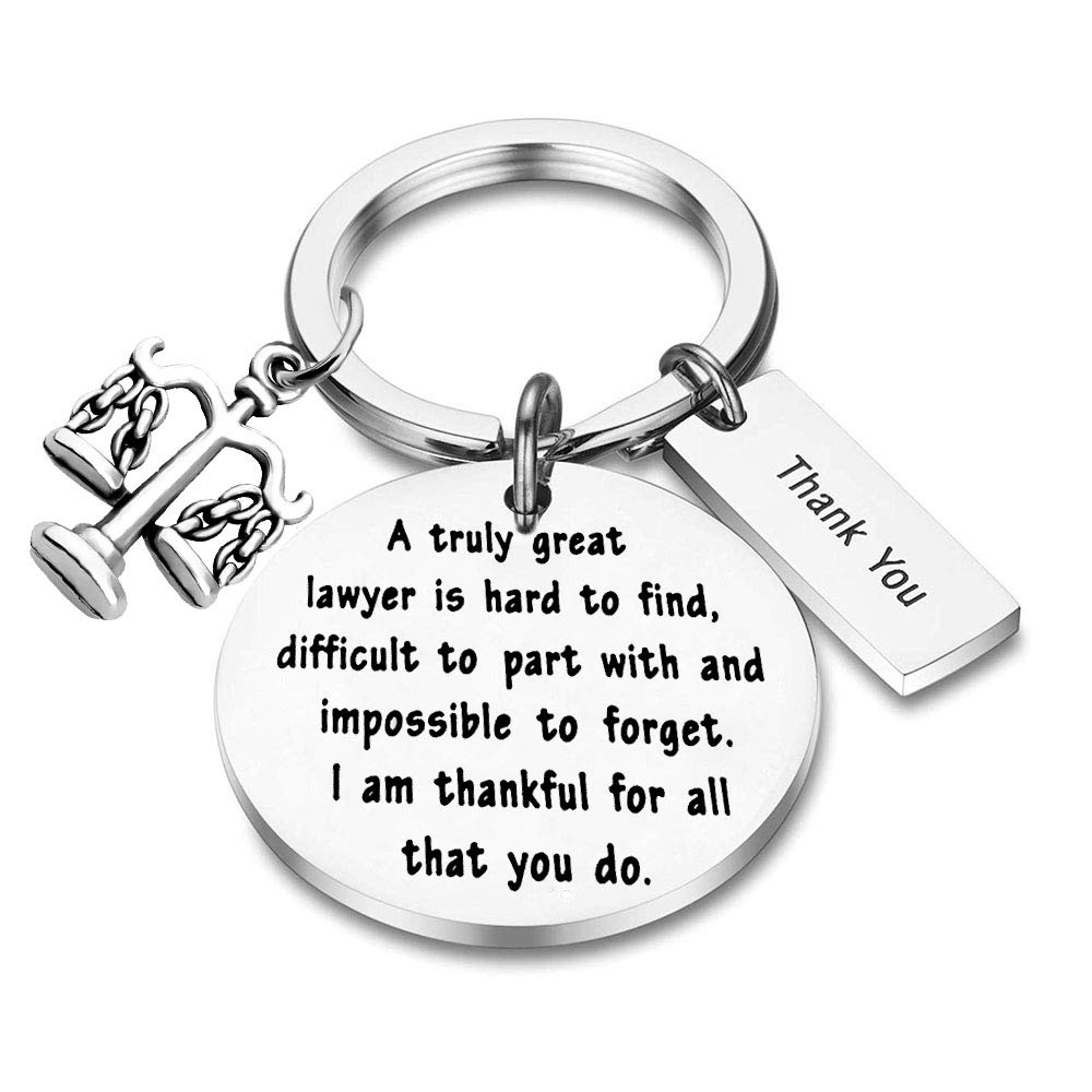 BAUNA Lawyer Gifts Scales of Justice Charms Keychain Retirement Gift