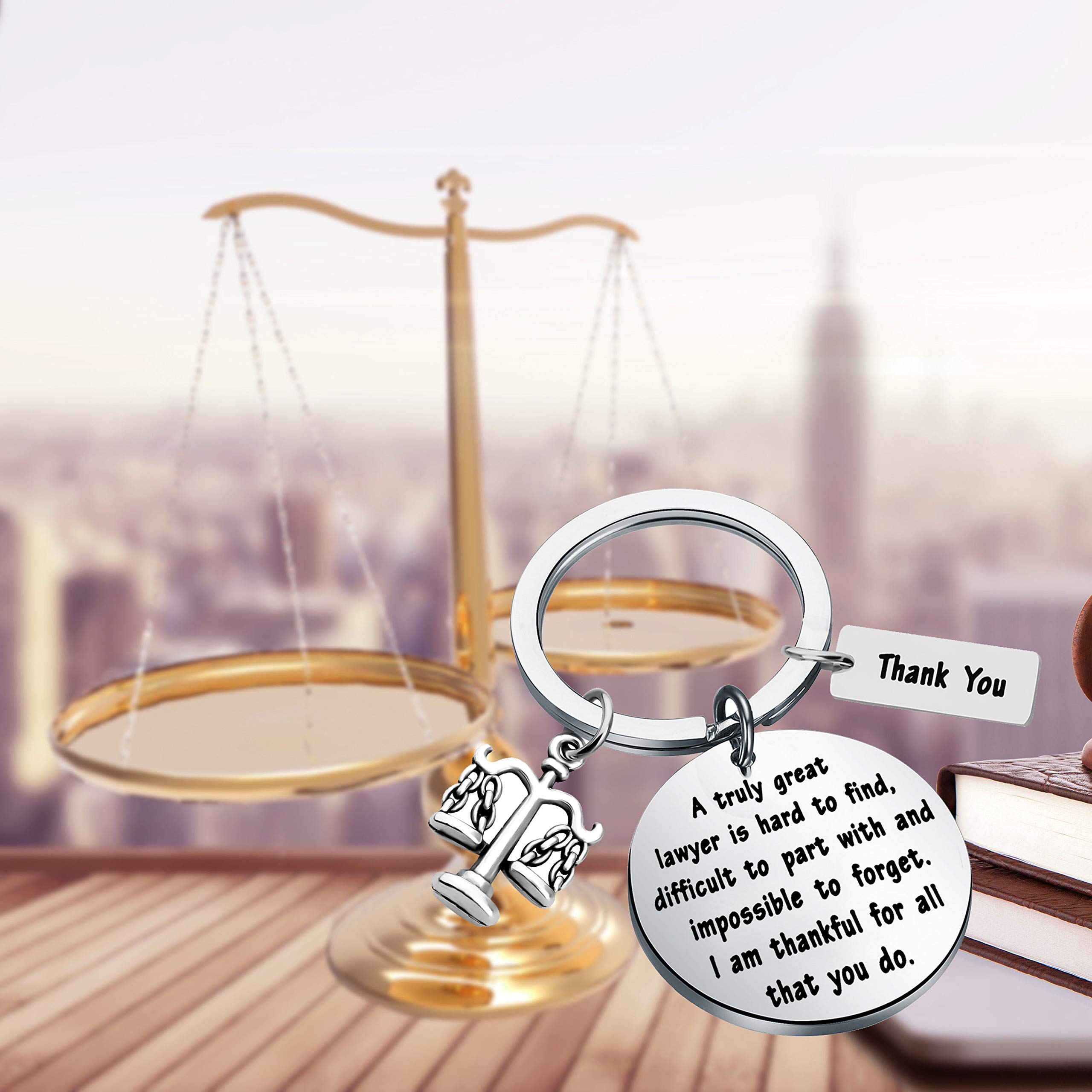 BAUNA Lawyer Gifts Scales of Justice Charms Keychain Retirement Gift