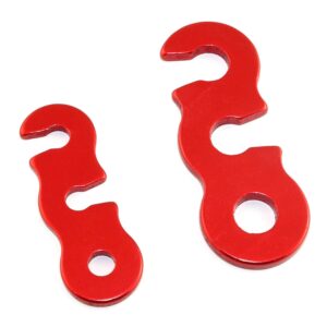 RuiLing 10pcs Aluminum Alloy Quick Release Tent Rope Stoppers Outdoor Camping Shelter Awning Wind Rope Adjuster Tent Rope Tighteners Red 2 Sizes (5.5x2cm and 4.3x1.2cm)