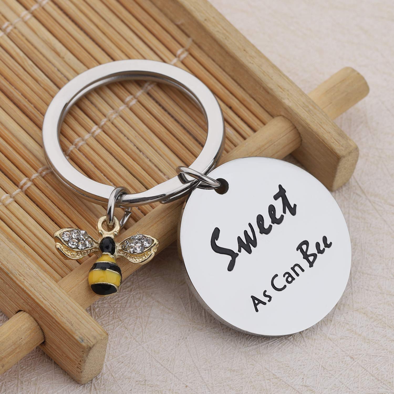 LQRI Bumble Bee Charm Keychain Honney Bee Birthday Gift Sweet As Can Bee Keychain Bee Jewelry Gift