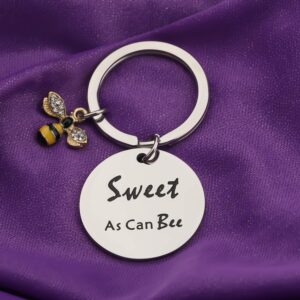 LQRI Bumble Bee Charm Keychain Honney Bee Birthday Gift Sweet As Can Bee Keychain Bee Jewelry Gift