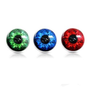 pierced owl set of 3 internally threaded eyeball 14ga dermal anchor tops