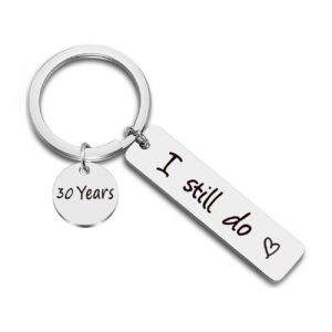 jjtzx i still do keychain 10th 20th 30th 40th 50th wife husband keyring couples keychains wedding gift(30 years)