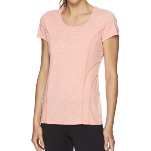 Reebok Womens Poly Marled Basic T-Shirt, Pink, Large