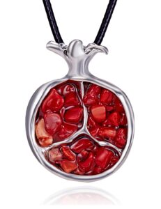 fly way exaggerated long pomegranate necklace, novel and fashionable fruit pendant necklace (01)