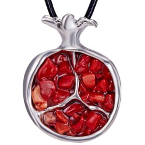 fly way Exaggerated Long Pomegranate Necklace, Novel and Fashionable Fruit Pendant Necklace (01)