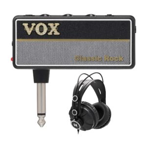 vox ap2cr 2 amplug headphone guitar amplifier (classic rock) bundle with over-ear headphones (2 items)