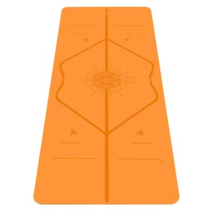 liforme gratitude yoga mat - patented alignment system, warrior-like grip, non-slip, eco-friendly, sweat-resistant, long, wide and thick - gratitude special edition (orange)