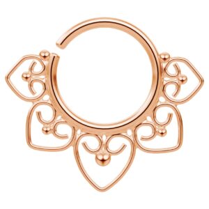 septum 18g 5/16 8mm unique seam hoop ring solid brass rhodium plated daith nose ring nostril seam ring ear cartilage cool helix nostril piercing jewelry rose gold