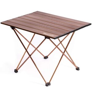 alpcour portable camping table – lightweight, compact folding side table in a bag with aluminum top & heavy duty hinge for easy travel & storage – great for outdoor bbq, backpacking, tailgate & more