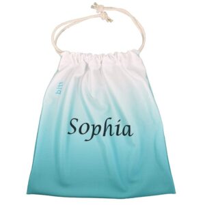 Bitt Sportswear Personalized Gymnastics Grip Bag - Ombre Colors, Customized Bag with Crystals Option (Teal Ombre)