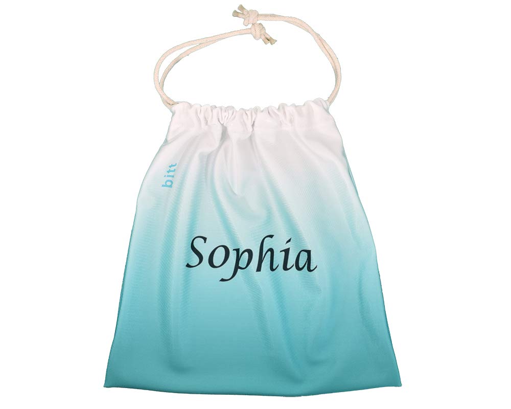 Bitt Sportswear Personalized Gymnastics Grip Bag - Ombre Colors, Customized Bag with Crystals Option (Teal Ombre)