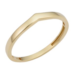 kooljewelry 14k yellow gold 3.25mm chevron midi knuckle thumb stackable ring (size 8)