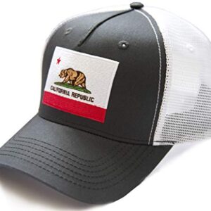 International Tie California State Bear Flag Premium-Quality Hat… White