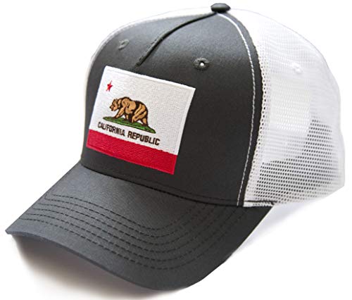 International Tie California State Bear Flag Premium-Quality Hat… White