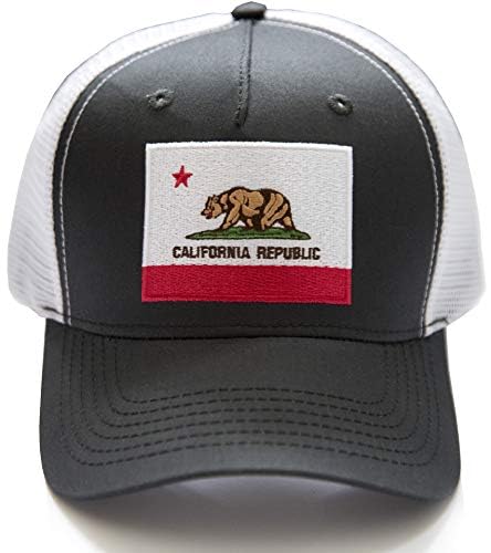 International Tie California State Bear Flag Premium-Quality Hat… White