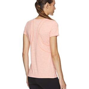 Reebok Womens Poly Marled Basic T-Shirt, Pink, X-Large