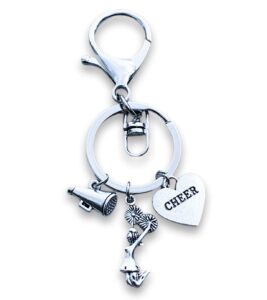 sportybella cheer zipper pull keychain- girls cheerleading key chain, cheerleader charm keychain, cheer jewelry - gift for cheerleaders & cheer teams