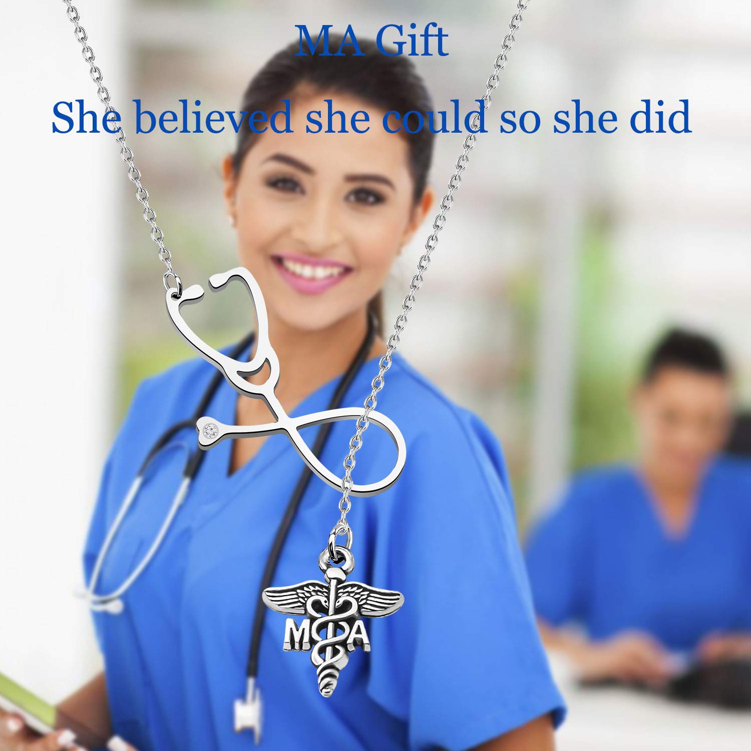 Lywjyb Birdgot MA Medical Assistant Gift Medical Assistant Graduation Gift(MA Y-Necklaces)