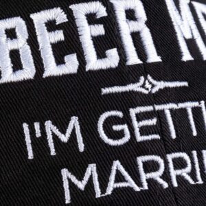 Ann Arbor T-shirt Co. Beer Me, I'm Getting Married | Black Groom Bachelor Party Baseball Cap Dad Hat