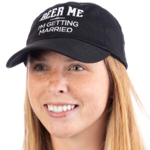 Ann Arbor T-shirt Co. Beer Me, I'm Getting Married | Black Groom Bachelor Party Baseball Cap Dad Hat