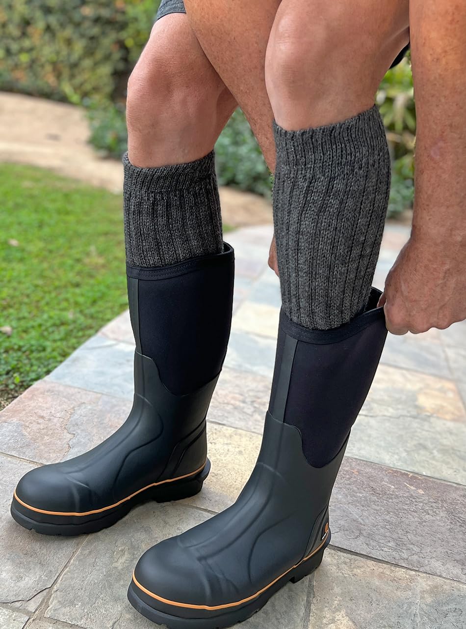 WARRIOR ALPACA SOCKS - Second to None Thick Alpaca Terry Lined Boot Socks - Unisex (1 Pair X-Large, Medium Gray)