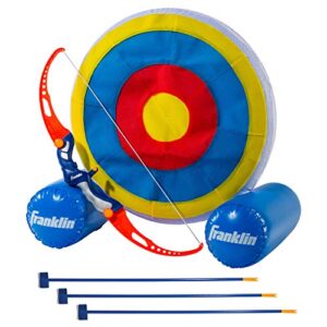 franklin sports kids archery target - inflatable standing target with self-stick bullseye & arrows