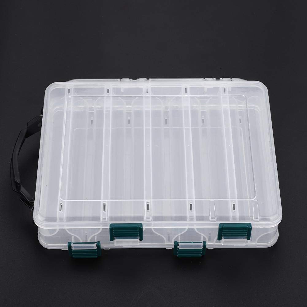 Yanmis Fishing Lures Boxes, Plastic Fishing Baits Box Lures Box Double Side Large Box Capacity Lures Boxes Accessory(10 Slots)