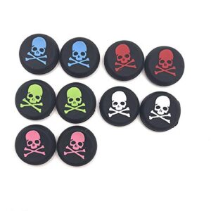 2pcs silicone cat skull thumb grip cap gamepad joystick cover case for sony playstation dualshock 3/4 ps3 ps4 slim pro xbox one 360 controller (skull - 10pcs)