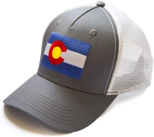 international tie colorado hat for men and women – colorado state flag themed adjustable one size trucker cap, baseball, snapback, hat mesh back with an embroidered patch