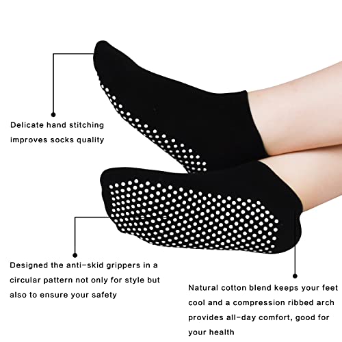 ELUTONG Yoga Socks Non Slip Socks with Grips 3-6 Pairs Non Skid Pilates Ballet Barre Hospital Socks for Women