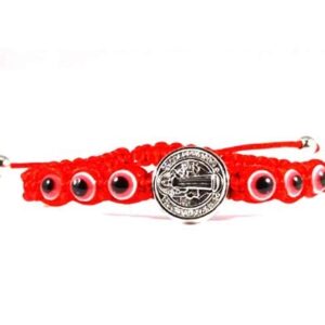 Red String San Benito Multi-Evil Eye Adjustable Protection Prosperity Good Luck Bracelet Pulsera De San Benito Con Ojitos Proteccion Prosperidad Y Buena Suerte