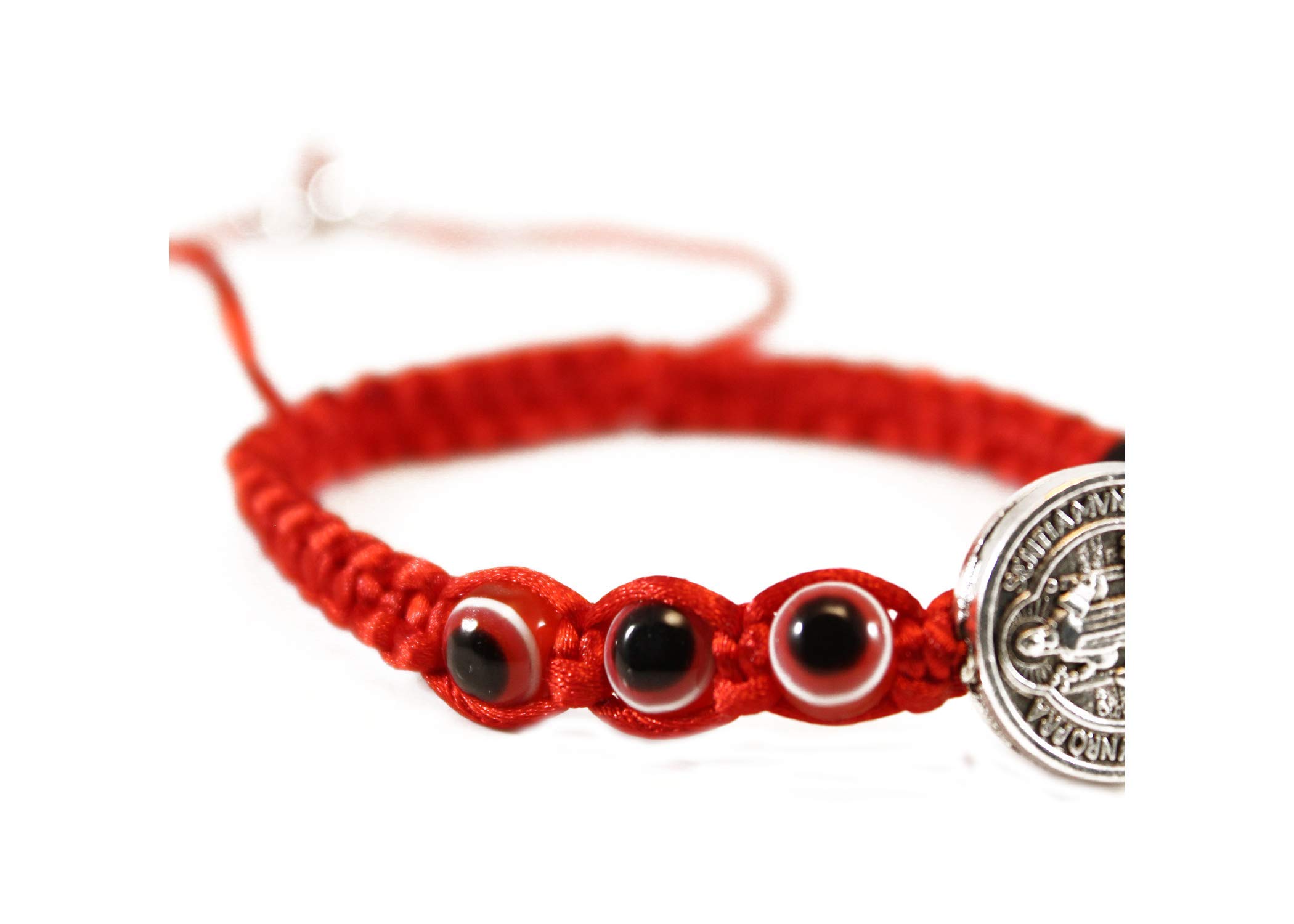 Red String San Benito Multi-Evil Eye Adjustable Protection Prosperity Good Luck Bracelet Pulsera De San Benito Con Ojitos Proteccion Prosperidad Y Buena Suerte