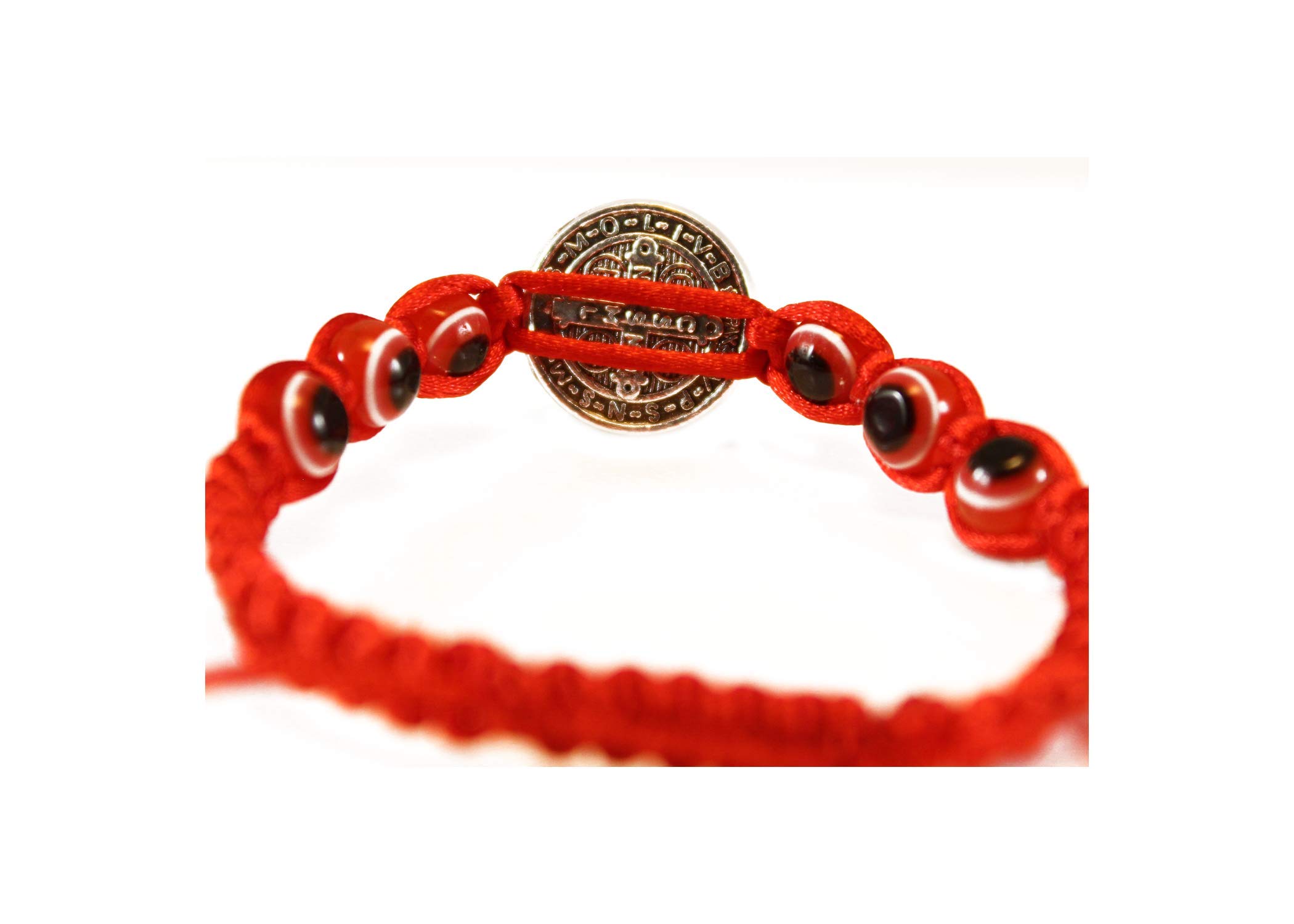 Red String San Benito Multi-Evil Eye Adjustable Protection Prosperity Good Luck Bracelet Pulsera De San Benito Con Ojitos Proteccion Prosperidad Y Buena Suerte