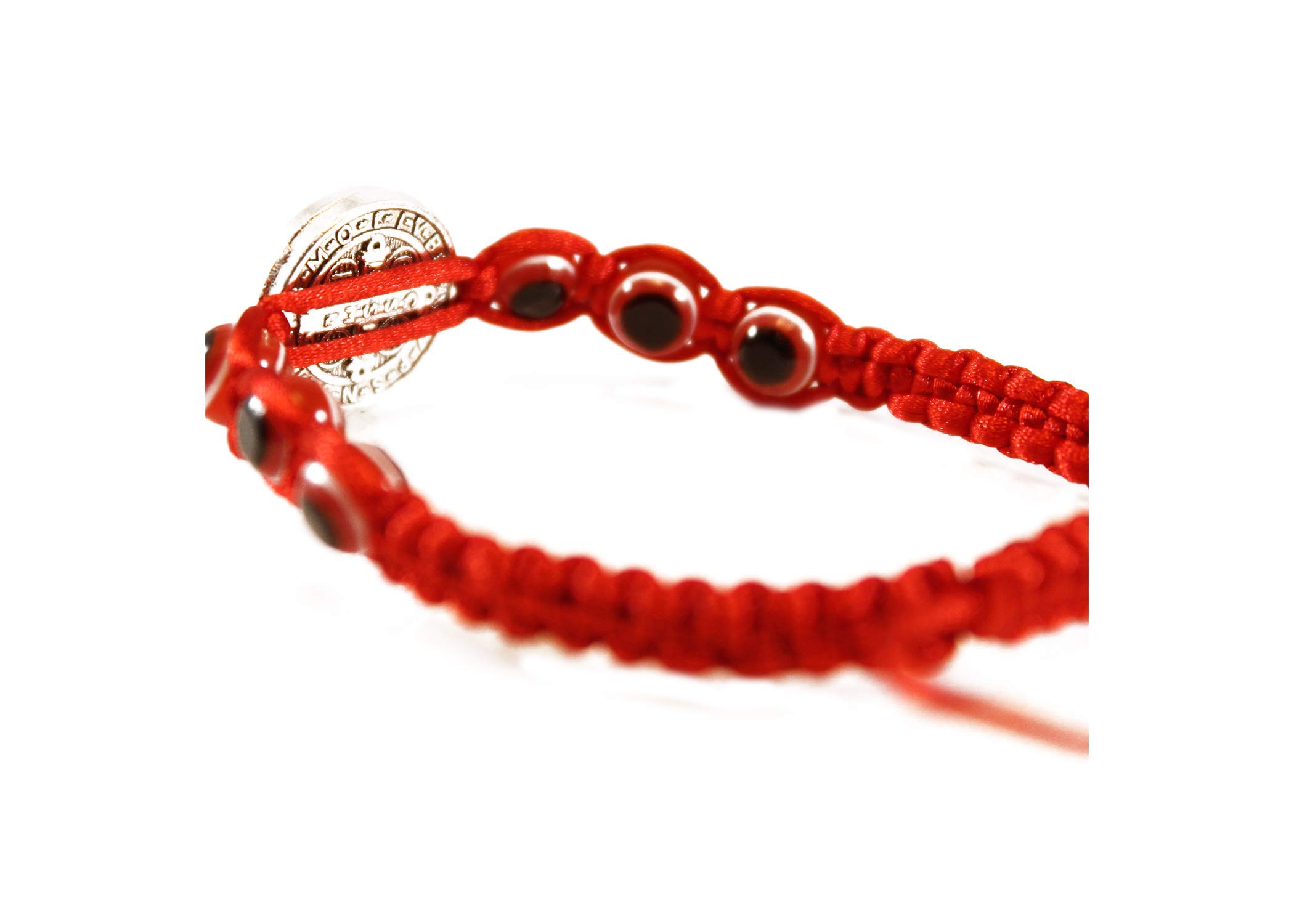 Red String San Benito Multi-Evil Eye Adjustable Protection Prosperity Good Luck Bracelet Pulsera De San Benito Con Ojitos Proteccion Prosperidad Y Buena Suerte