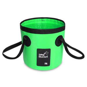 ainaan multifunctional collapsible portable travel outdoor wash basin folding bucket water storage bag for camping hiking travel fishing caravan washing (green