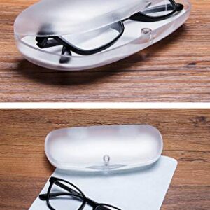 Chris.W Transparent Hard Eyeglasses Case Plastic Glasses Protective Case for Women Men, Magnetic Closure Spectacles Case, Pack of 2(White)