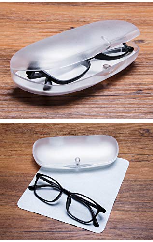 Chris.W Transparent Hard Eyeglasses Case Plastic Glasses Protective Case for Women Men, Magnetic Closure Spectacles Case, Pack of 2(White)