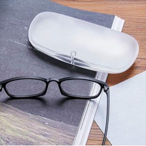 Chris.W Transparent Hard Eyeglasses Case Plastic Glasses Protective Case for Women Men, Magnetic Closure Spectacles Case, Pack of 2(White)